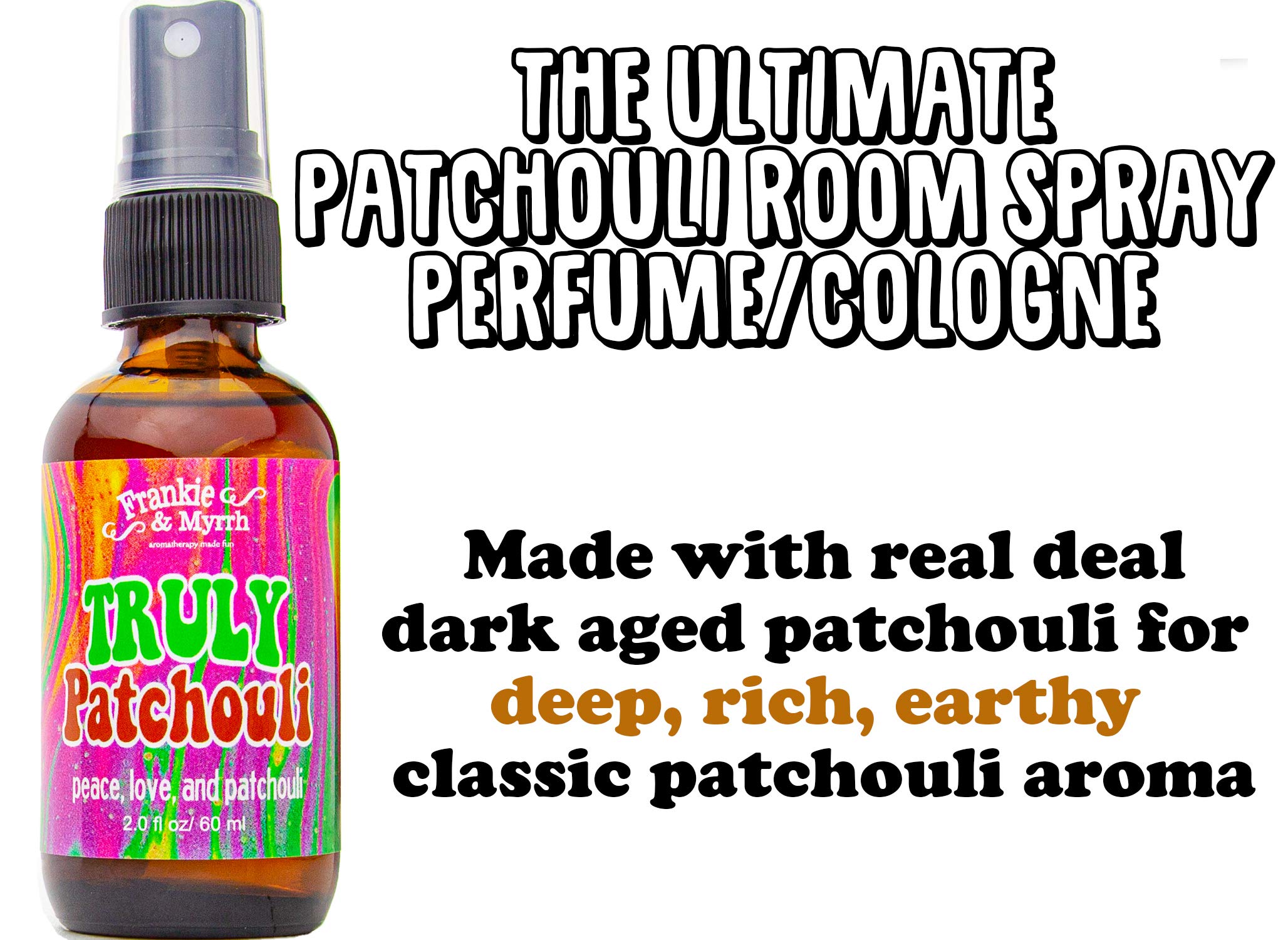 Frankie and Myrrh | Truly Patchouli and Spray the B Away 2-Pack Room Spray and Body Mist Aromatherapy | Essential Oil Natural Light Perfume/Cologne for Relaxation, Energy