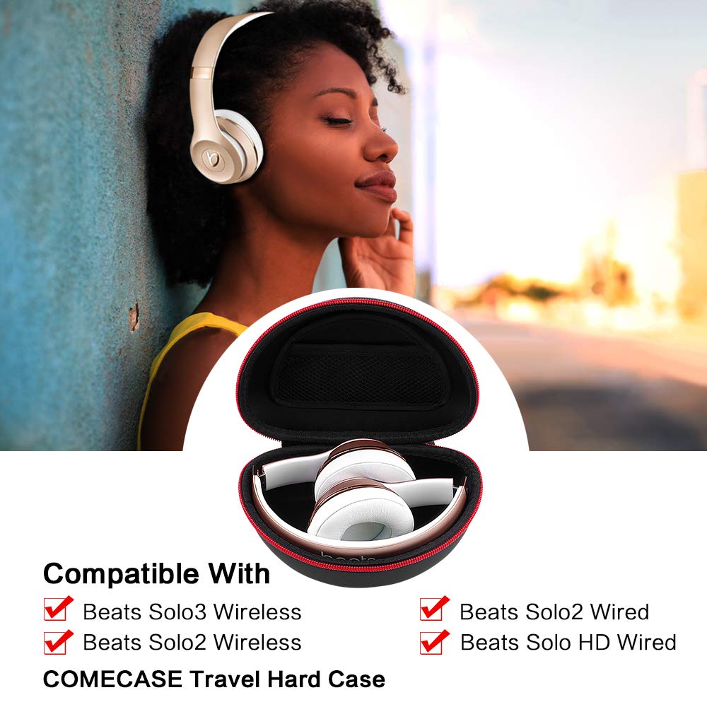 COMECASE Travel Hard Carrying Case Compatible with Beats Solo 4/ for Beats Studio Pro/for Beats Solo3/ for Beats Studio3/ for Beats Solo2/ Solo Pro Bluetooth On-Ear Headphones (Box Only) - Black