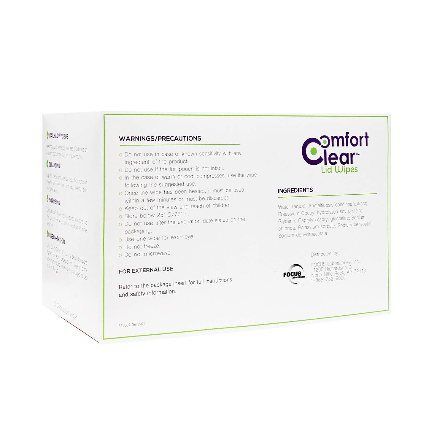 ComfortClear Eyelid Wipes for Daily Lid Hygiene and Eye Makeup Removal (Includes 30 Disposable Gentle Cleansing Wipes)