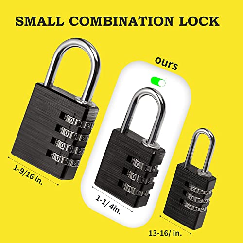 4 Pack Small Combination Lock,3 Digit Locker Lock with 9/16 in. Width Shackle,Small Combination Padlock for Luggage,Suitcase, Backpack