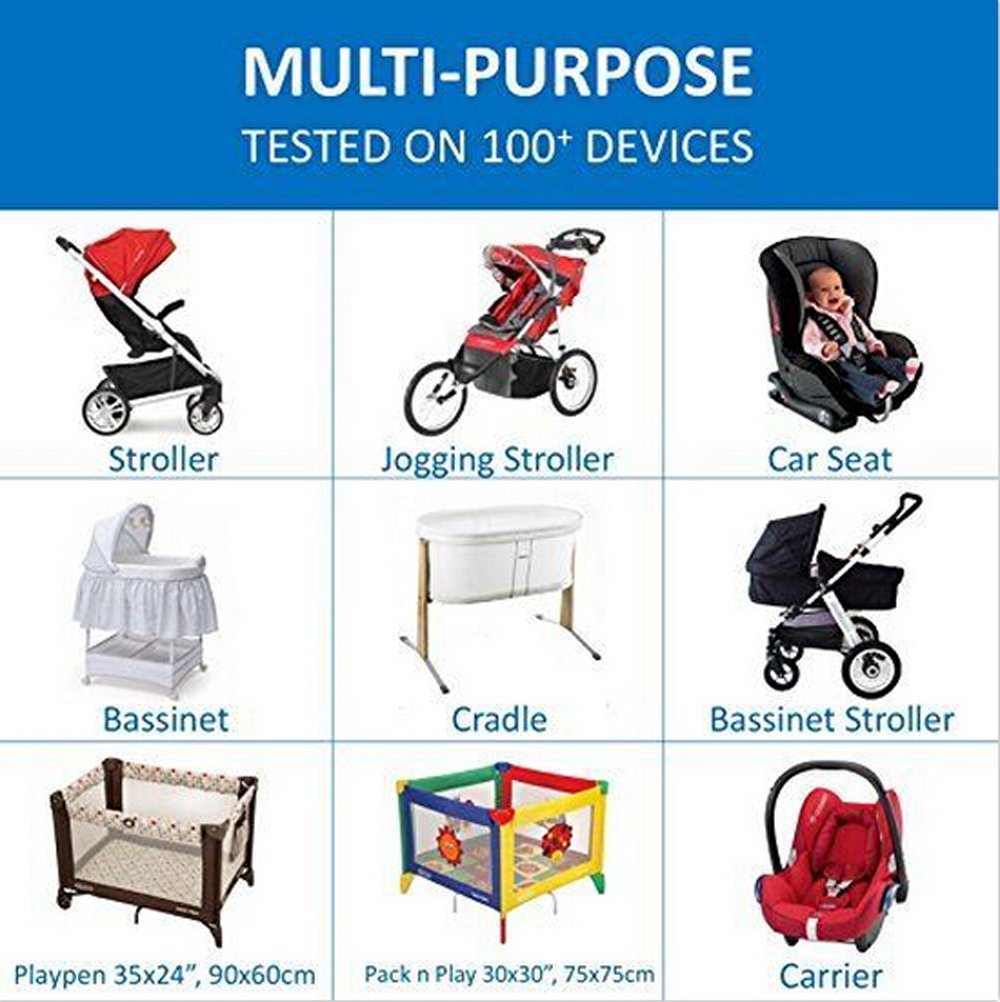 Baby Stroller Mosquito Bug Net Insect Netting Cover 59" Large Size for Pram, Buggy, Infant Carriers, Car Seats, Cradles, Cribs, Bassinets, Playpens, Baby Stroller Bed Full Mesh Cover (Pink)