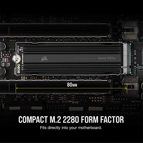 CORSAIR MP600 PRO 4TB Gen4 PCIe x4 NVMe M.2 SSD β High-Density TLC NAND β Aluminum Heatspreader β M.2 2280 Form-Factor