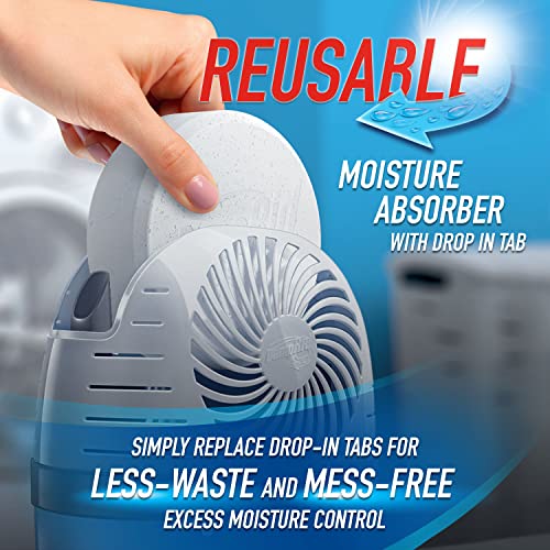 DampRid Drop Starter Kit with 2 Fresh Scent Moisture Absorbing Tabs Odor Eliminator for Fresher, Cleaner Air, No Electricity Required, 2 Count, White, 15 Ounces