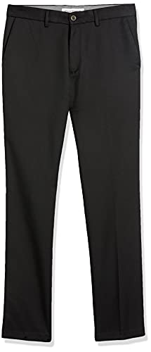 Amazon Essentials Men's Slim-Fit Flat-Front Dress Pant, Black, 32W x 30L