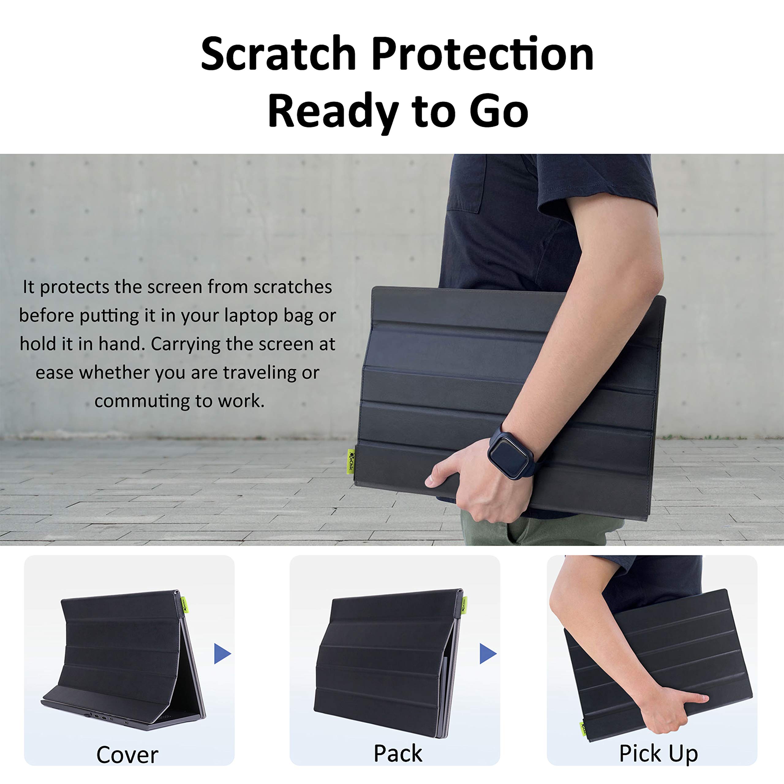 Gechic M505T / M505I Folding Sleeve(15A3) Stand, Smart Cover, Carrying case for Portable Monitor, Laptop, Anti-Scratch Screen Protection