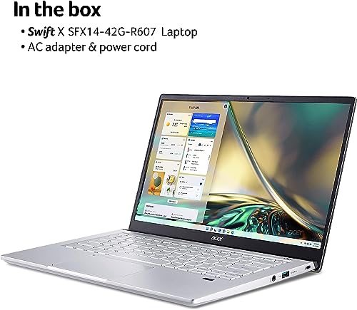 Acer 2023 Newest Swift X Laptop, 14" FHD Display, AMD Ryzen 7 5825U Processor, NVIDIA RTX 3050 Ti, 16GB RAM, 1TB SSD, 13 H of Use, Fingerprint Reader, Wi-Fi 6, Backlit KB, Thin & Light, Windows 11