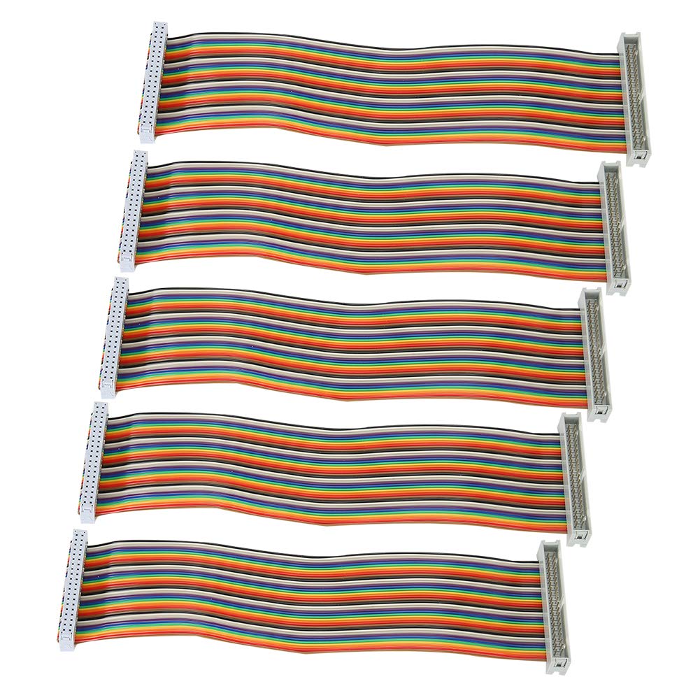 S erounder 5Pcs GPIO Ribbon Cable for Raspberry Pi Male to Female 40pin Breadboard Jumper Wire Computer Accessories 20cm(Male to Female)