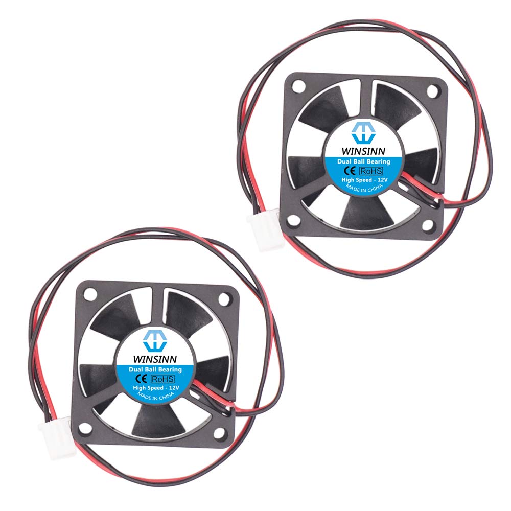 WINSINN 35mm Fan 12V, 3D Printer Micro 12 Volt Fans 3510 Dual Ball Bearing, Brushless Cooling 35mmx10mm 2PIN (Pack of 2Pcs)