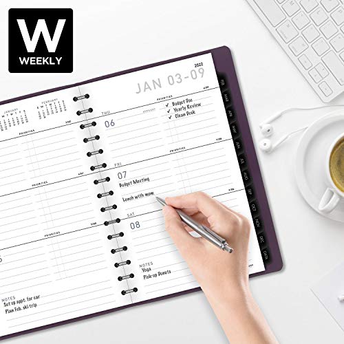 2022 Weekly & Monthly Planner by AT-A-GLANCE, 5" x 8", Small, Contemporary, Merlot (70108X50)