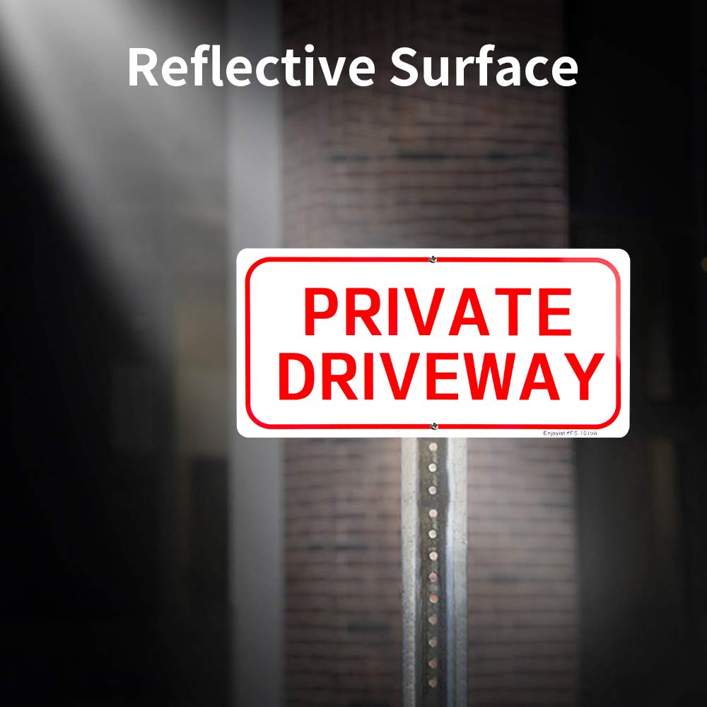 2 Pack Private Driveway Sign, 14"x 7" .04" Aluminum Reflective Sign Rust Free Aluminum-UV Protected and Weatherproof