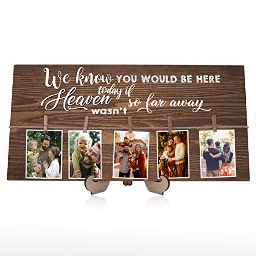 BINCUE 3D Wedding Memory Table Sign 20x10 Inch with 5 Clips,Wedding Decor to Honor Souls,Wooden Picture Frames