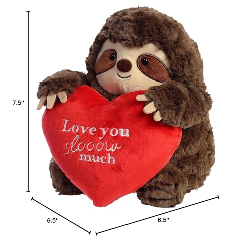Aurora® Heartwarming Valentine JUST Sayin'™ Love You Slow Much Sloth™ Stuffed Animal - Decorative Charm - Loveable Companions - Brown 9 Inches