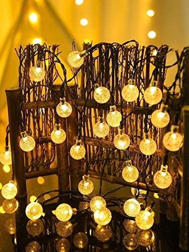 AMYSTEE Update Solar String Lights Outdoor 70 Led 41 FT Crystal Globe Lights with 8 Lighting Modes, Waterproof Solar Powered Patio Lights for Garden Yard Porch Wedding Party Christmas Decor