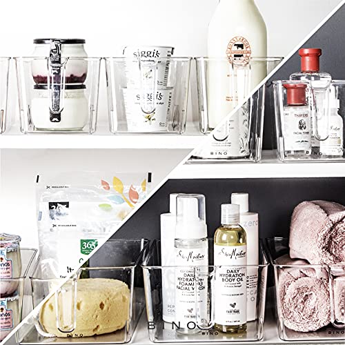 BINO | Plastic Storage Bins, Medium - 24 Pack | THE HOLDER COLLECTION | Multi-Use Organizer Bins | Built-In Handles | BPA-Free | Pantry Organization | Home Organization | Fridge Organizer | Freezer Organizer