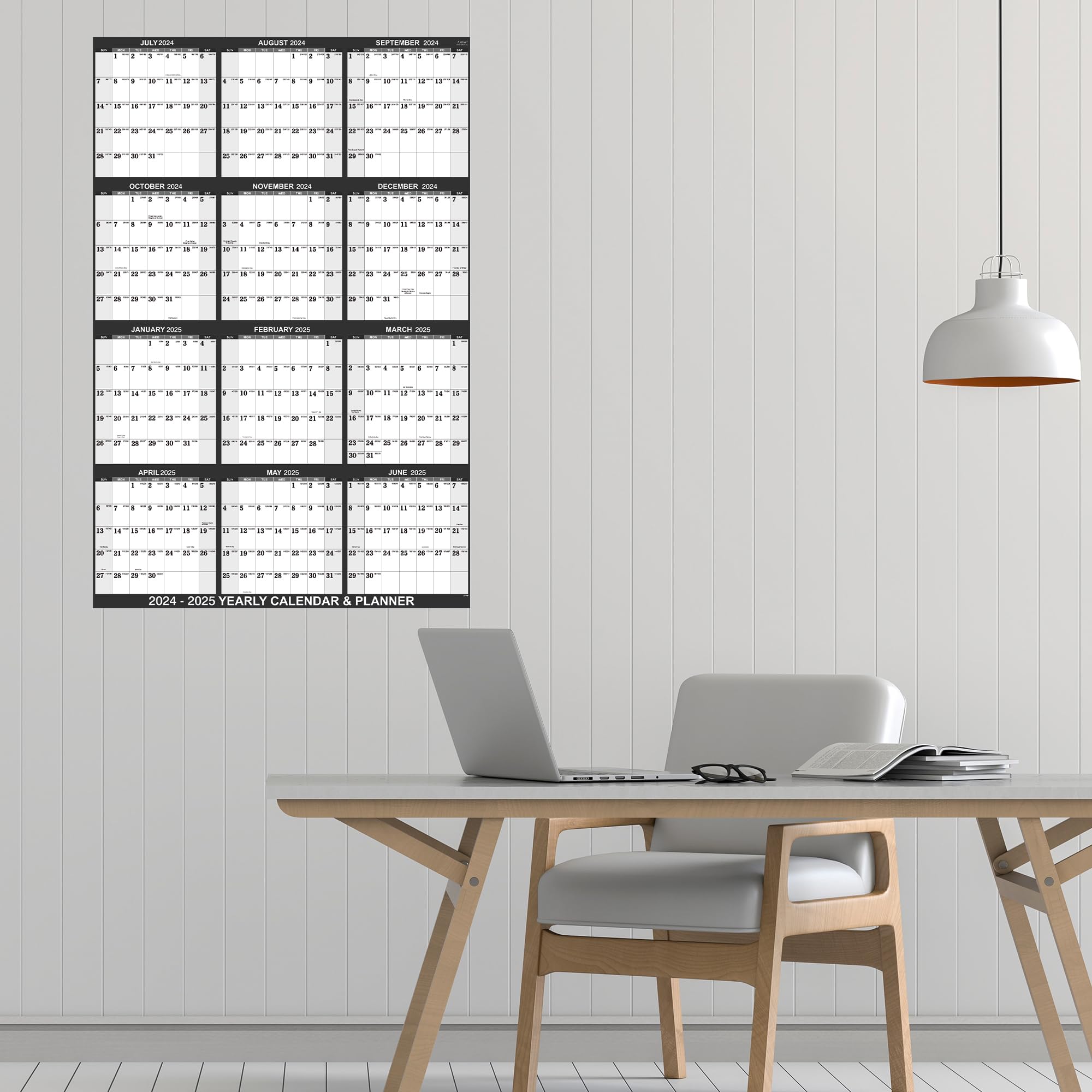 2023 Calendar - 18 Monthly Wall Calendar 2023, Jan 2023 - Jun 2024, 14.7" x 11.4", Calendar 2023 with Twin-Wire Binding + Hanging Hook + Thick Paper + Unruled Blocks + Julian Dates - Multicolored