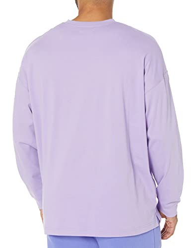 Amazon Essentials Men's 100% Organic Cotton Oversized-Fit Long-Sleeve T-Shirt, Purple, Large