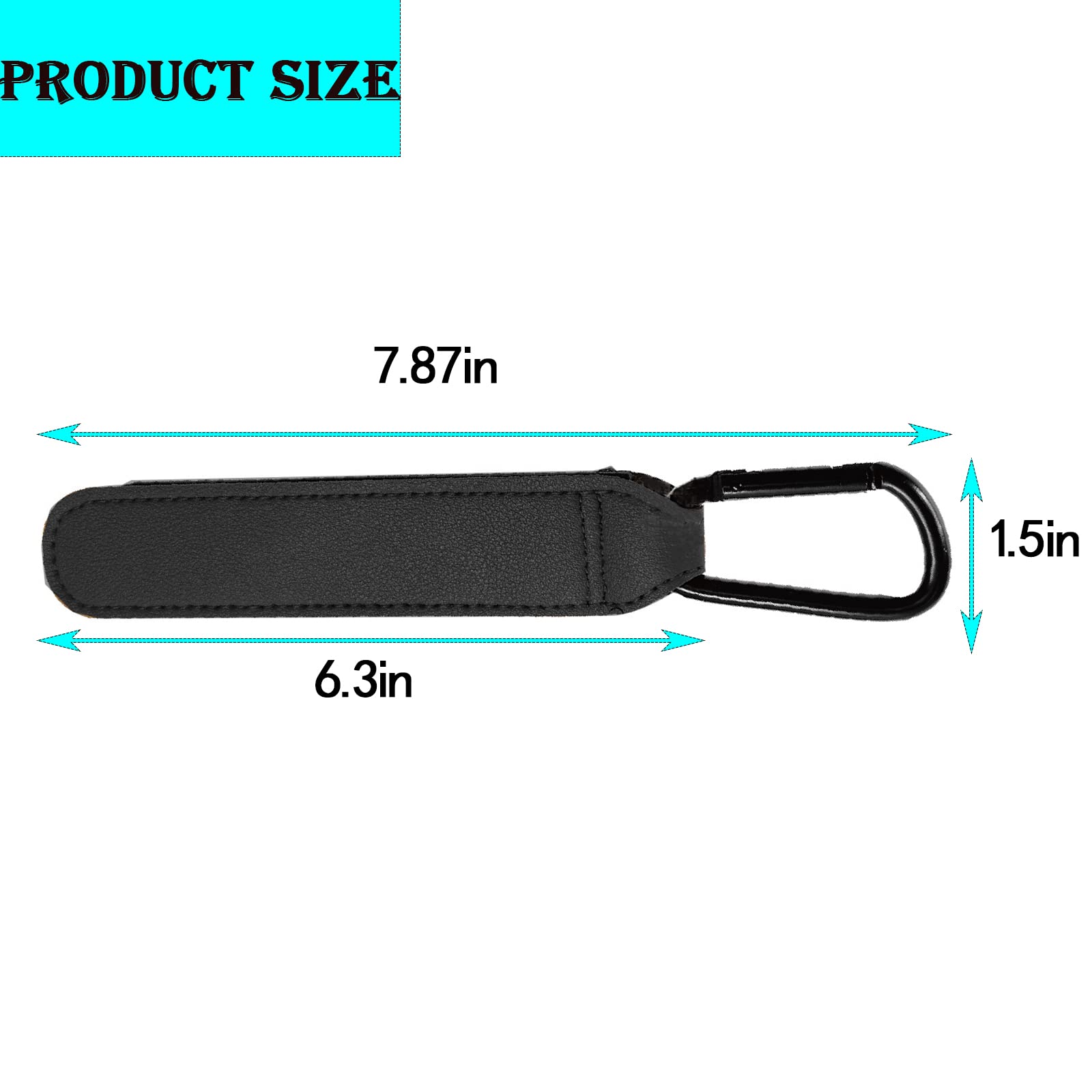 2pcs Baby Stroller Hooks Leather Heavy Duty Stroller Hook Multipurpose Hooks for Hanging Grocery Shopping, Bags Purse, Diaper Bags (Black)