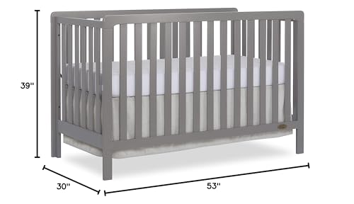 Dream On Me Ridgefield 5-in-1 Convertible Crib in Storm Grey, Greenguard Gold Certified
