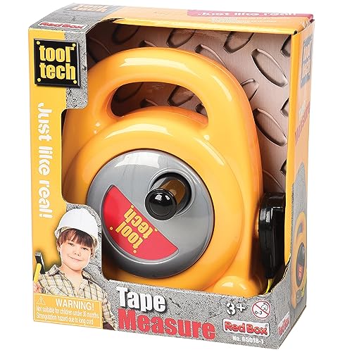 Constructive Playthings Big Tape Measure with Inches and Centimeters, Measuring Tool for STEM Activities, Educational Pretend Play Toddler Toys for 3 Years & Up, Carry Handle, Yellow, 3-Pack