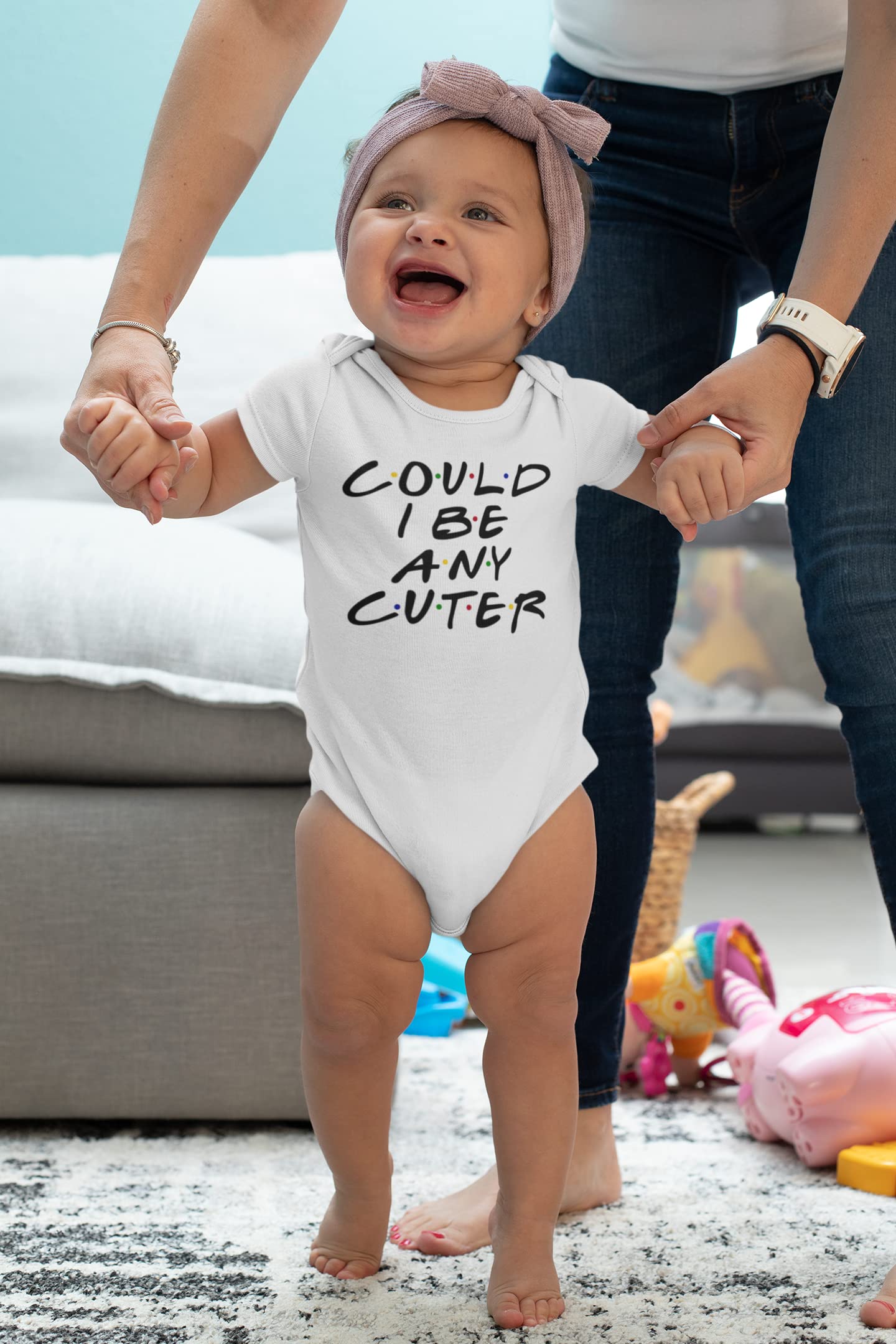 Could I Be Any Cuter Infant Bodysuit Funny 90s Show Baby Girl Boy Cloth Outfit Pink 6M