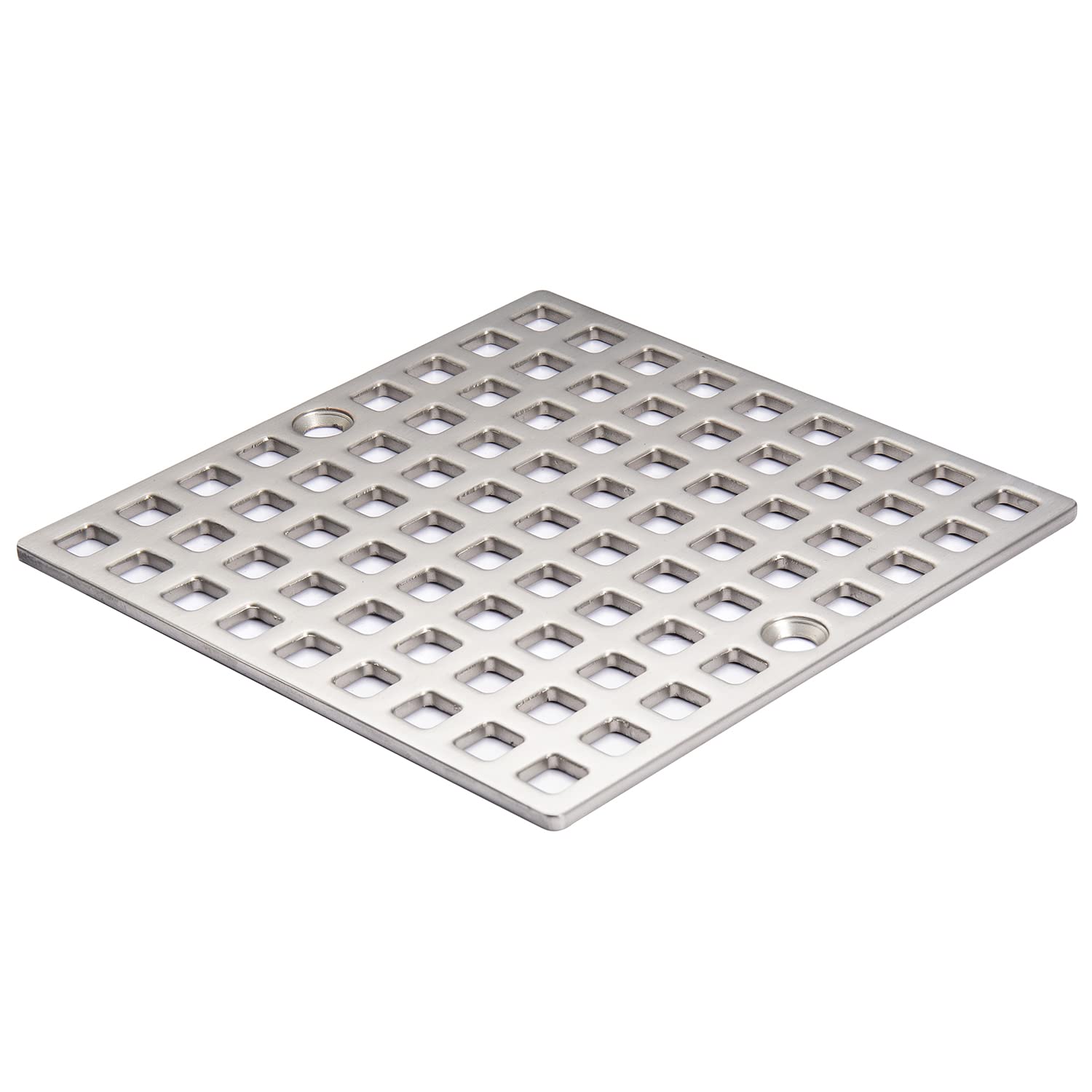 4" Shower Drain Cover Replacement Nickel Brushed, Shower Drain Grate Square Shower Drain Strainer Grid for Bathroom Floor