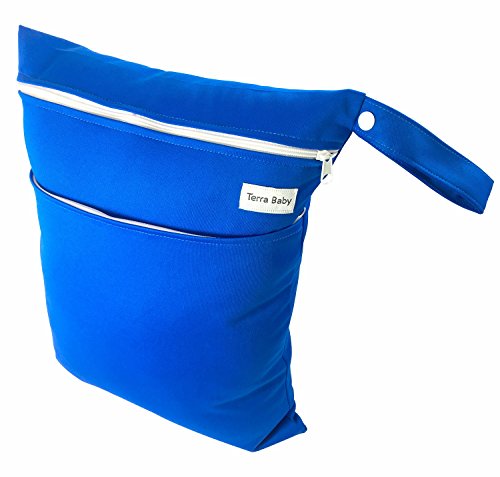 Baby Wet and Dry Bag for Diapers and Burp Cloths - Reusable and Waterproof (Royal Blue)