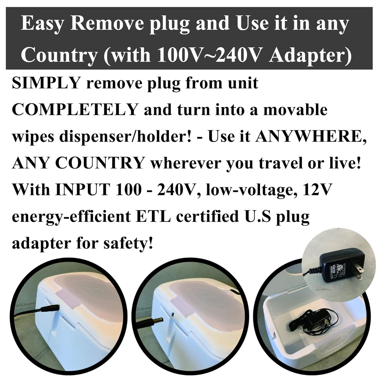 Baby Wet Wipe Warmer & Dispenser, Holder and Case - with Easy Press On/Off Switch, Only Available at Amazon