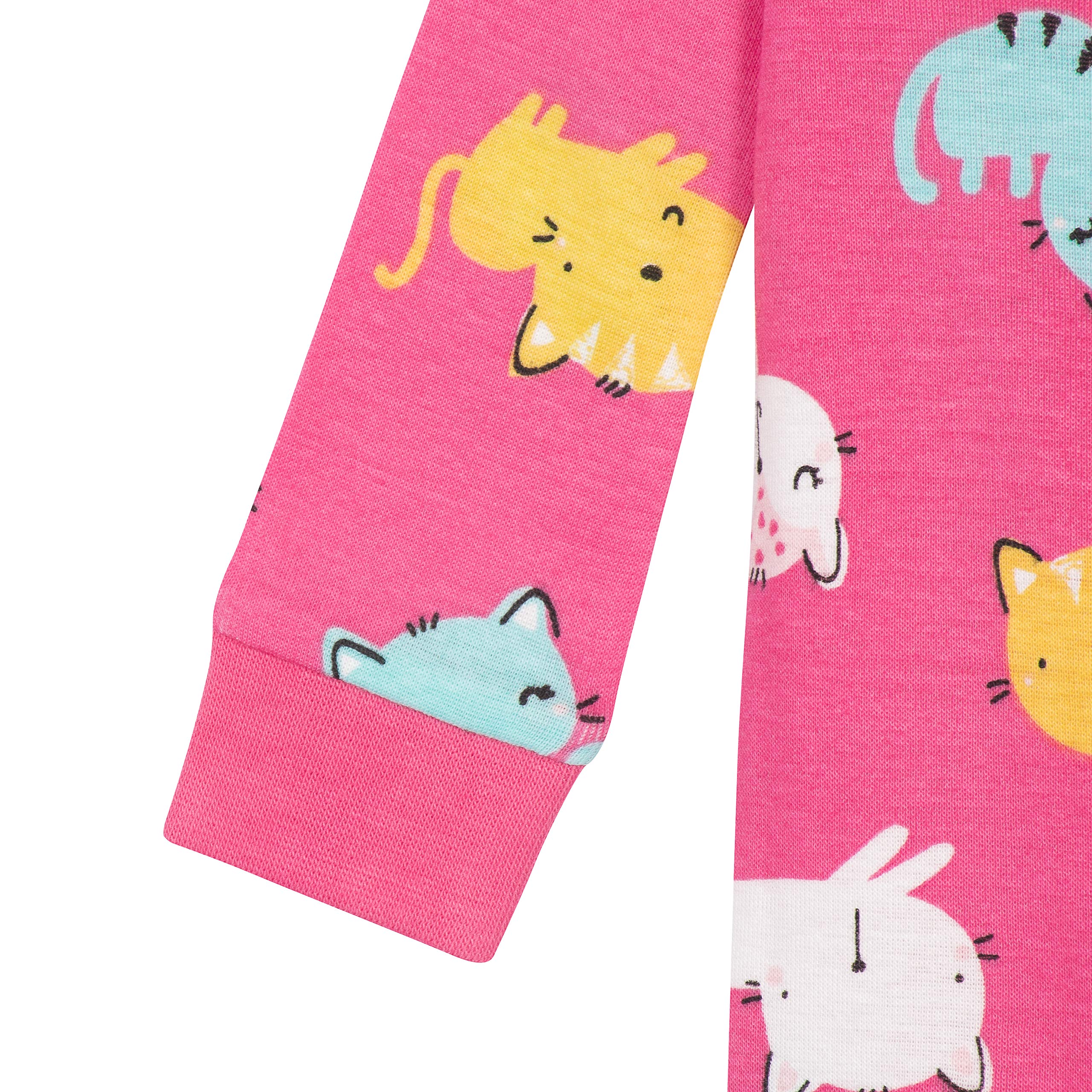 Gerber Baby Girls' 4-Pack Footed Pajamas, Unicorns Cats Pink, 12 Months