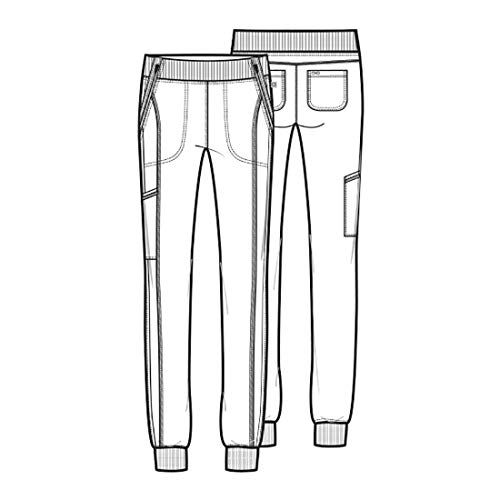 Jogger Scrub Pants for Women 4-Way Stretch with Mid Rise, Cargo Pocket, Superior Performance, and Comfort CK110A, M, Caribbean Blue