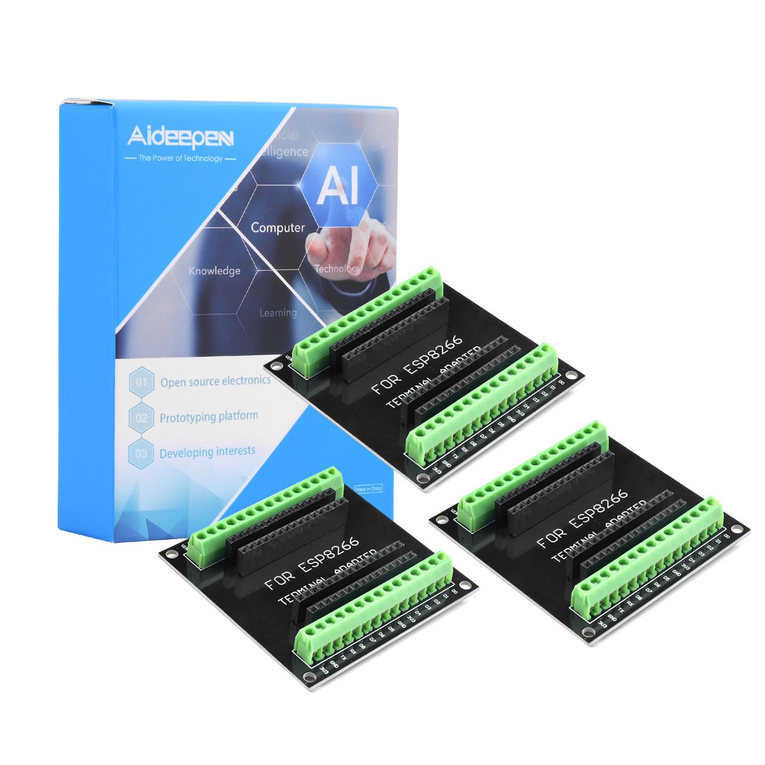 3-Pack ESP8266 Development Board, Aideepen ESP8266 Breakout Board GPIO 1 into 2 for ESP8266 ESP-12E NODEMCU V2