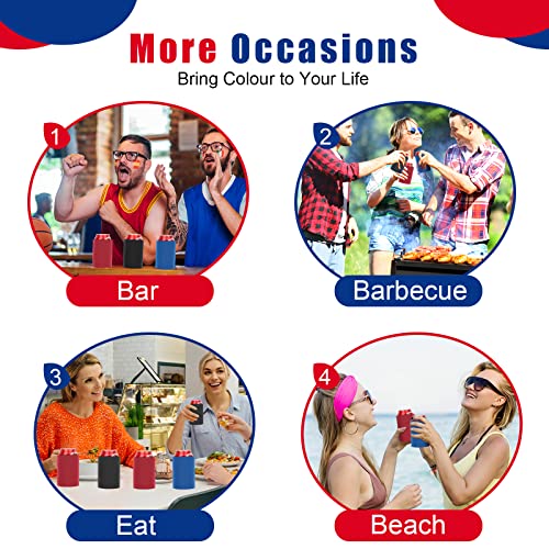 Desing Wish Bottom-Sealed 12oz Standard Can Cooler Sleeve Anti-Slip Neoprene Blank Drinks Insulator Sleeves for 12 16 oz Beverage Cans/Bottles (4 Pack Black)
