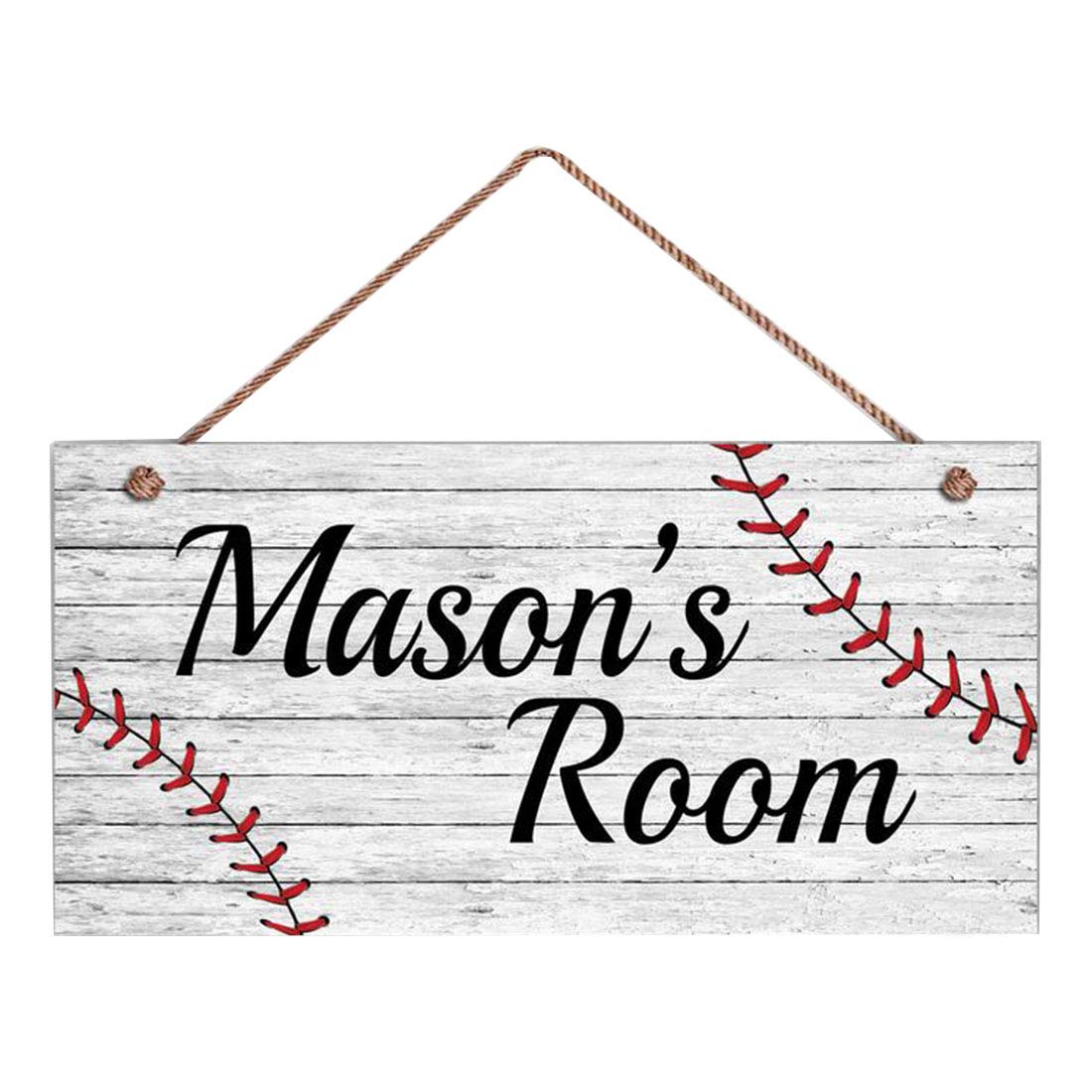 WOODSIGN Baseball Sign, Rustic Sports Room Sign, Personalized Sign, Kid's Name, Kids Door Sign, Baby Nursery Art, 5" x 10" Sign