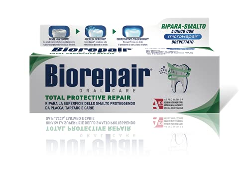 Biorepair: "Total Protective Repair" Toothpaste with microRepair * 2.5 Fluid Ounce (75ml) Tube * [ Italian Import ]
