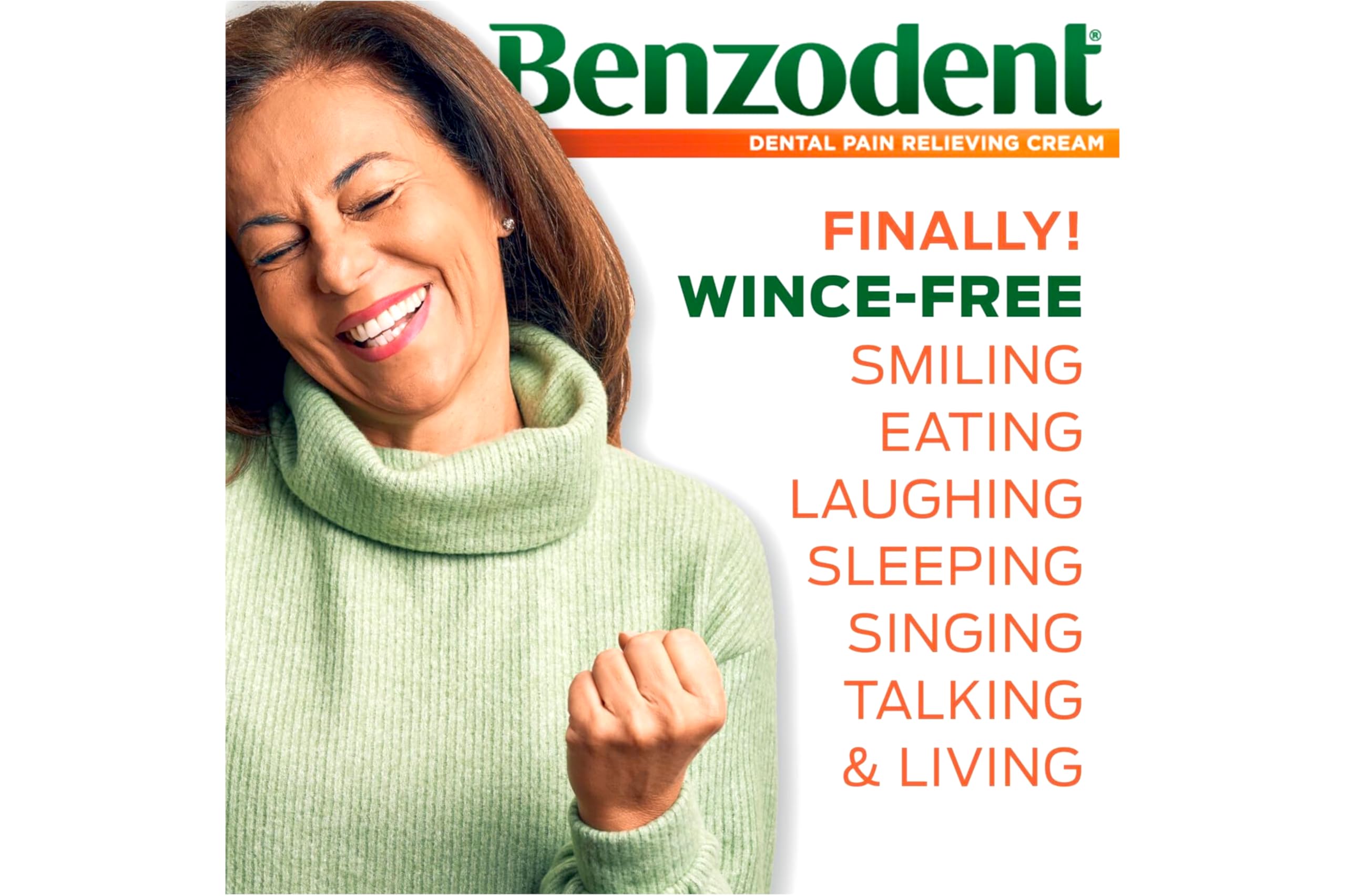 Benzodent Dental Pain Relieving Cream Topical Anesthetic, No Artificial Color & Flavors