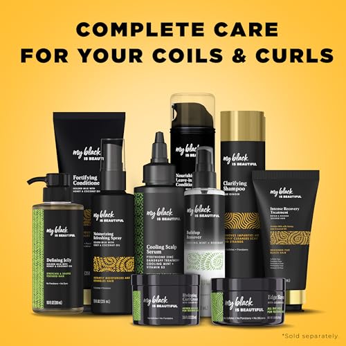 MY BLACK IS BEAUTIFUL Detangler Spray, Sulfate Free, for Curly and Coily Hair with Coconut Oil, Honey and Turmeric, 7.6 fl oz