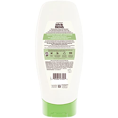 Garnier Whole Blends Nurturing Almond Milk and Agave Extract Weightless Moisture Conditioner for Normal to Dry Hair, Paraben Free, 12.5 fl oz