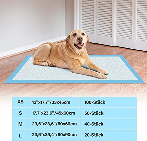 ScratchMe Super-Absorbent Waterproof Dog and Puppy Pet Training Pad, Housebreaking Pet Pad, 50-Count Small-Size, 17.1โโX23.6โโ, Blue