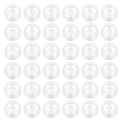 AUEAR, 50 Pack Translucent Small Round Capsules 1.1 Inch Vending Machine Capsules Empty Plastic Gumball Machine Containers for Party Favor Prize