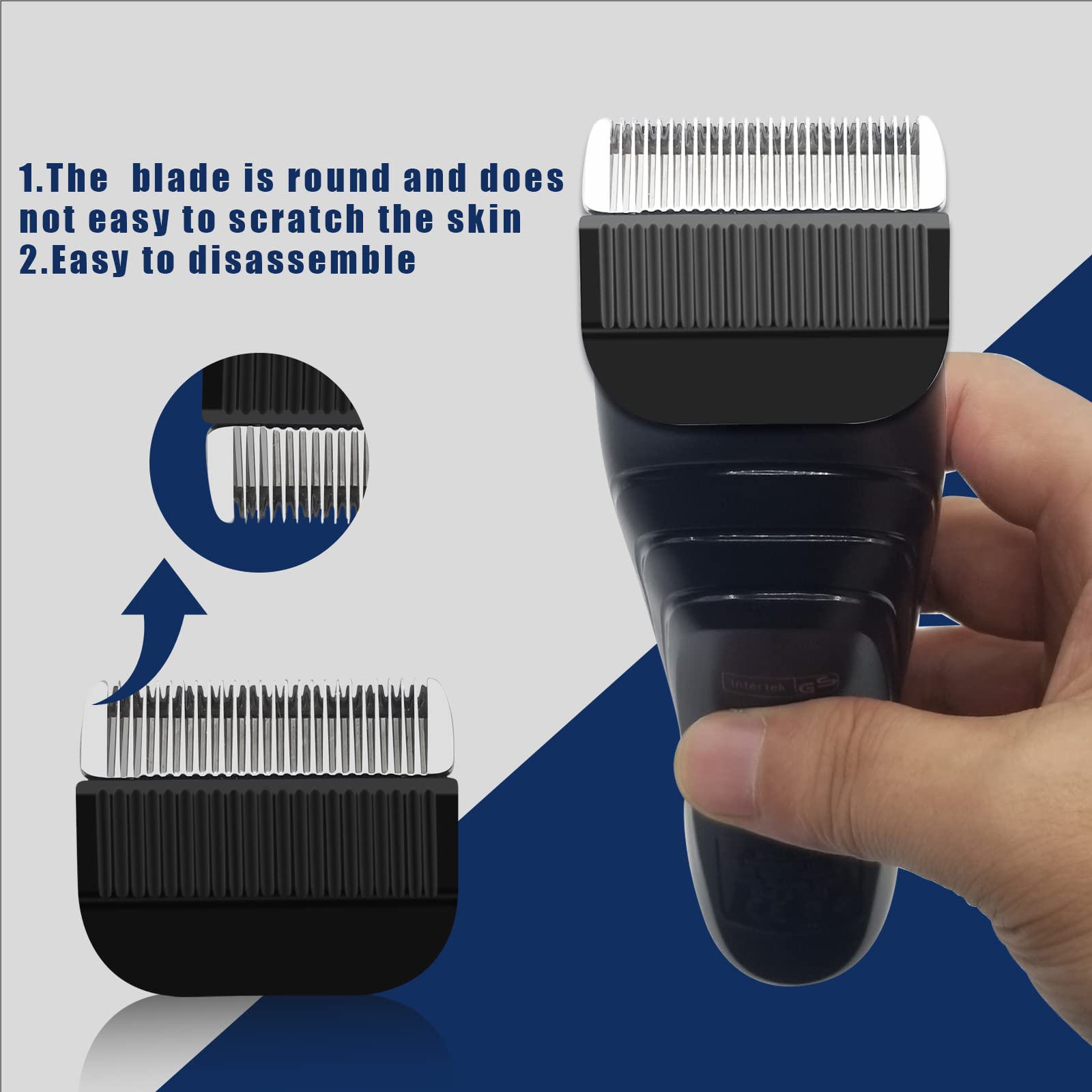 2PCS Black Professional Hair Clipper/Trimmers Snap-On Replacement Blades compatible with Wahl 79434/9649P/9549 Model Clipper Trimmer