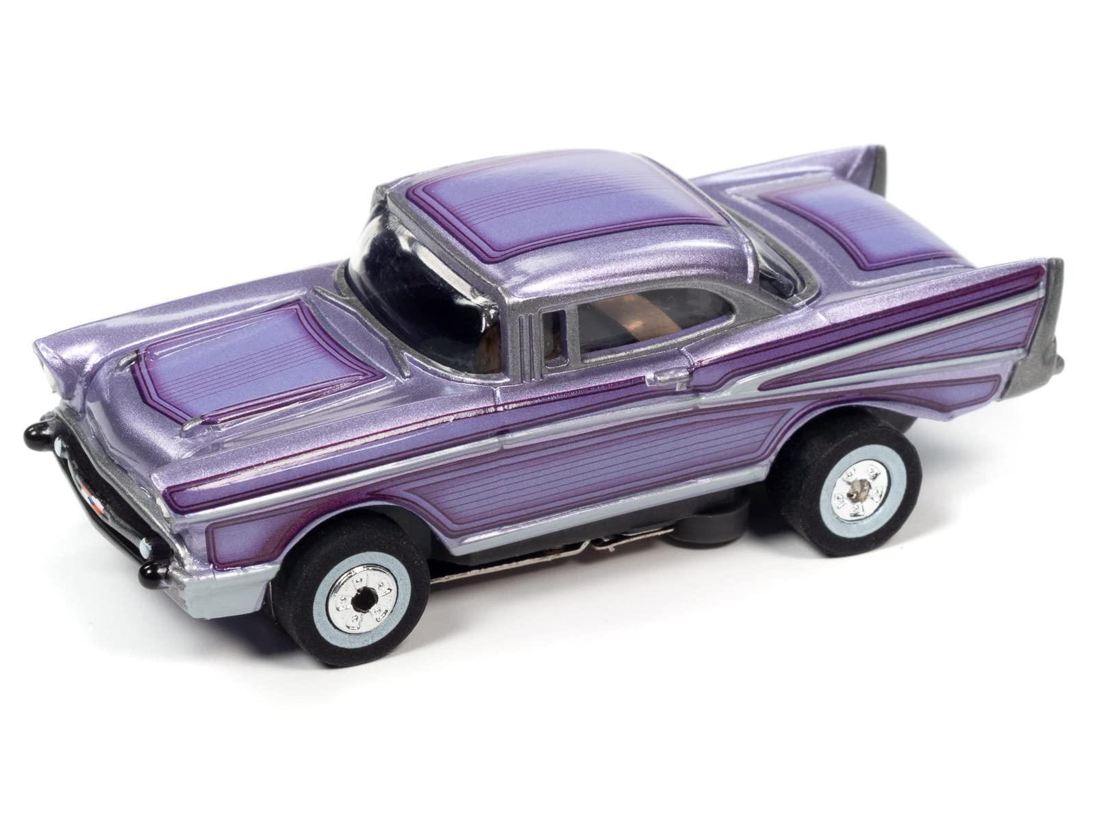 Auto World Thunderjet Cars N Coffee 1957 Chevrolet Bel Air (Purple) HO Scale Slot Car