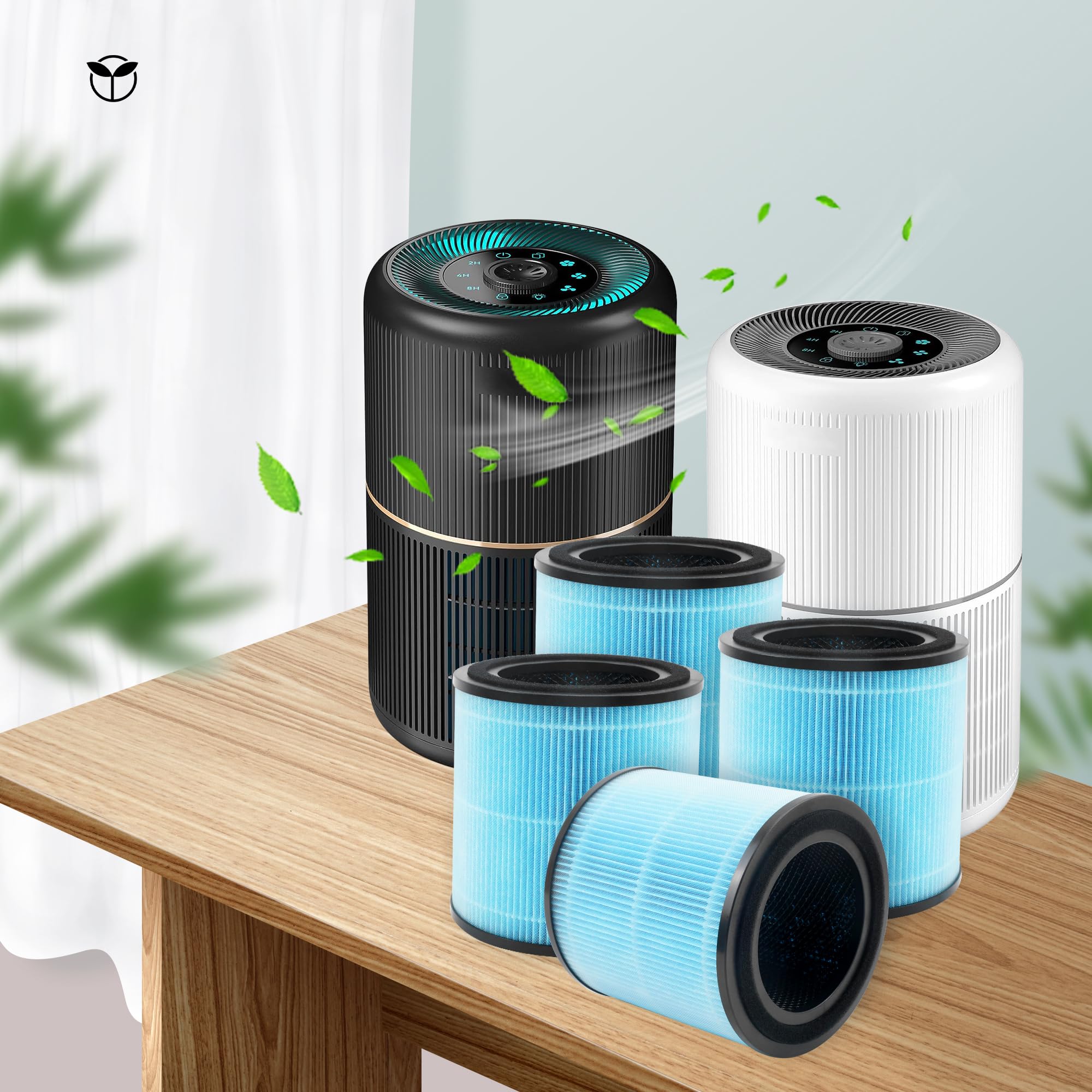4 Pack AP0601 Replacement Filters Compatible with Airtok Air Puri-fier, 4-in-1 H13 True HEPA Filters, High-Efficiency Activated Carbon Filter, AP0601-RF¡