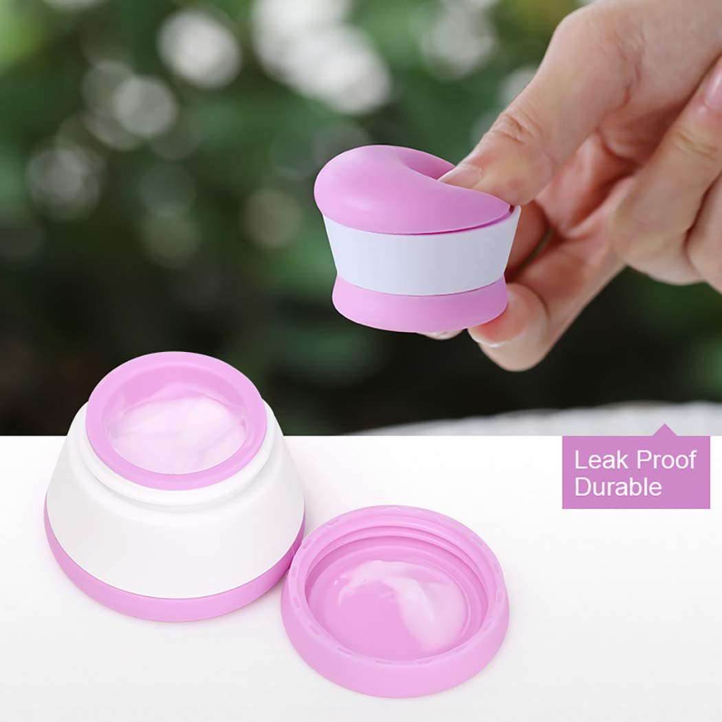 AOUTACC 5 Pack Travel Containers, TSA Approved 20ml Leakproof Silicone Cream Jars Squeezable Portable Soft Travel Bottles for Shampoo Conditioner Lotion Face Hand Body Cream Toiletries