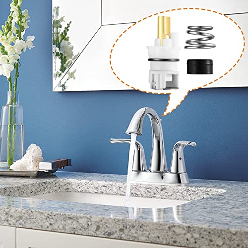 2 Pack RP25513 Faucet Stem Compatible for De-lta Faucet with RP4993 Seat and Spring Fit for Kitchen Two Handle Faucets De-lta Faucet Repair Kit