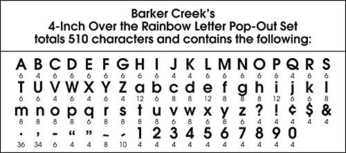 Barker Creek 4" Letter Pop-Outs 2-Pack, Over The Rainbow, Jazz Up Your Bulletin Boards with These Colorful Letters, 510 Upper and Lowercase Letters, Numbers & Punctuation Marks, 4" (3636)