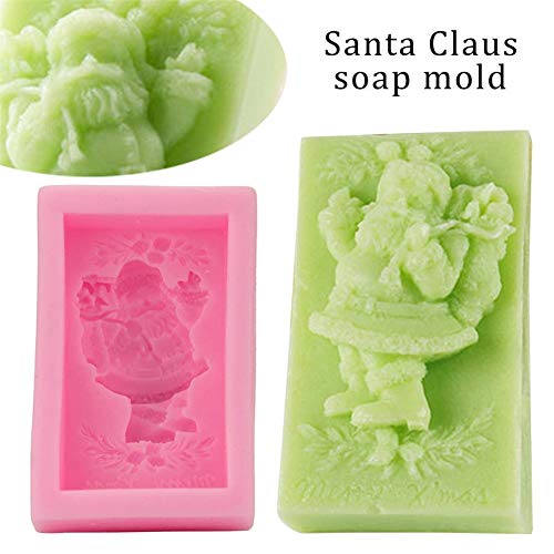 2 Pack Silicone Mold Xmas Sets, Santa Claus and Christmas Tree Shape Craft Art Silicone Soap Mold, Craft Molds DIY Handmade Soap Gifts - Soap Making Supplies by YSCEN
