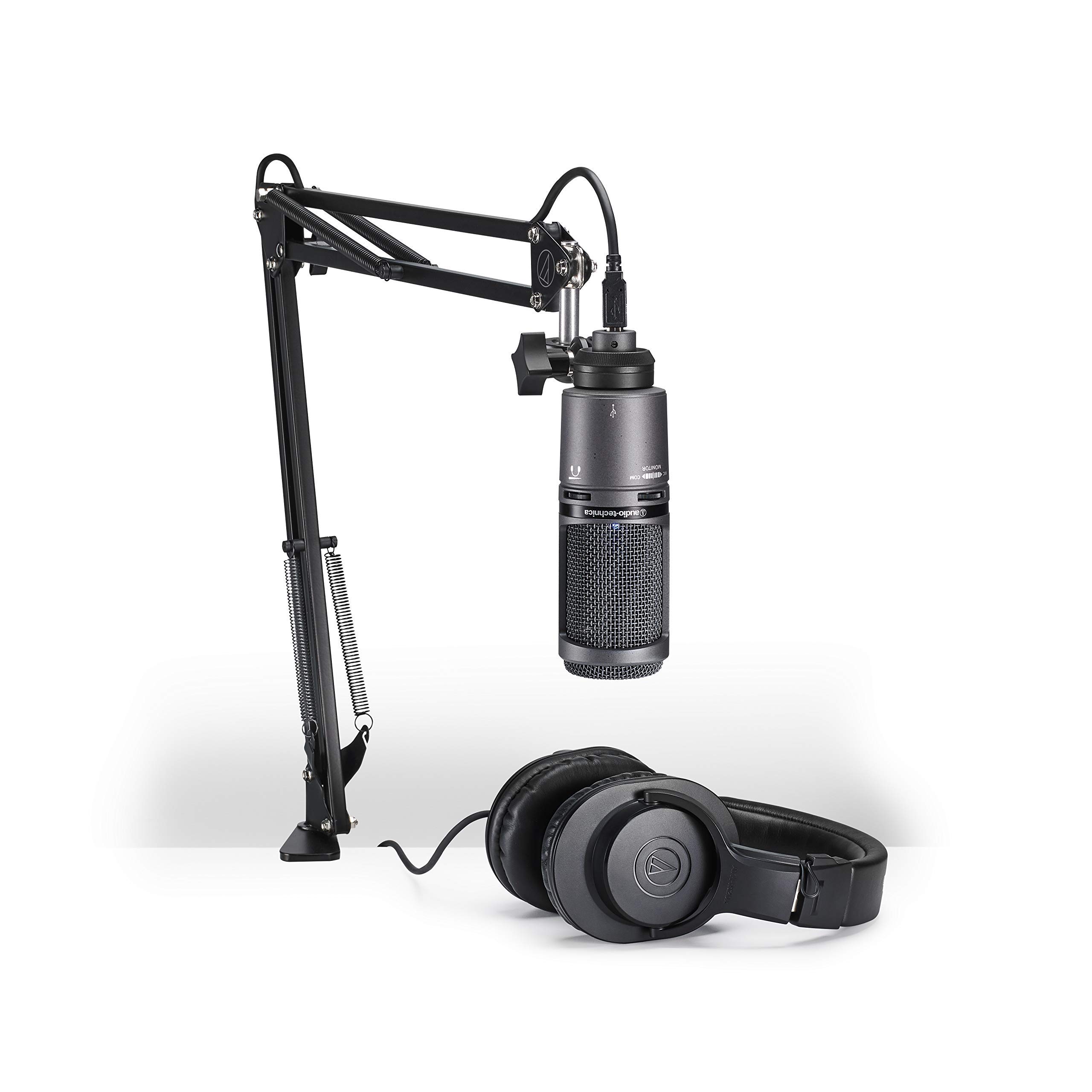 Audio-Technica AT2020USB+PK Vocal Microphone Pack for Streaming/Podcasting (Renewed)