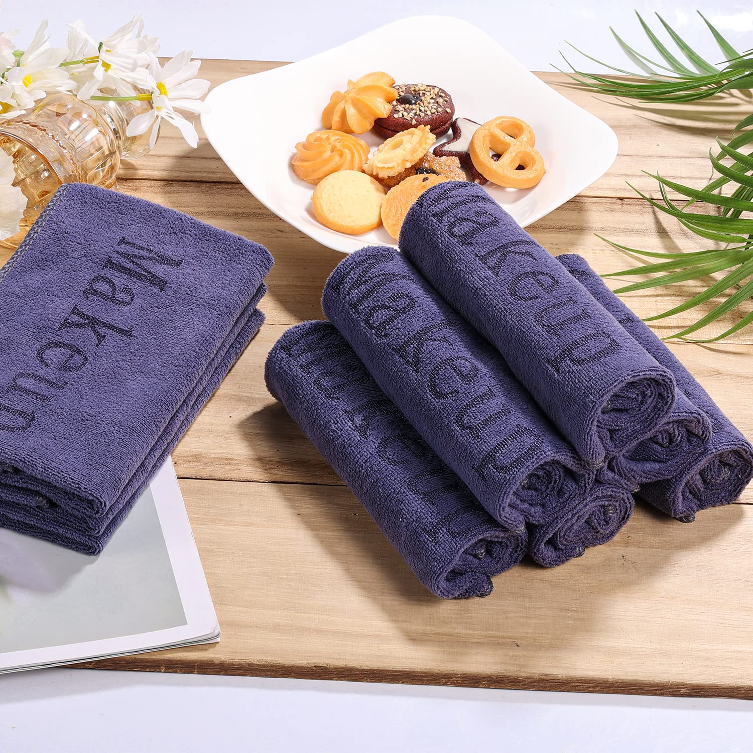 20pcs Makeup Towels, Microfiber Face Washcloth 12x12in Makeup Remover Wash Cloth Soft for Women Skin Cleaning (Gray)
