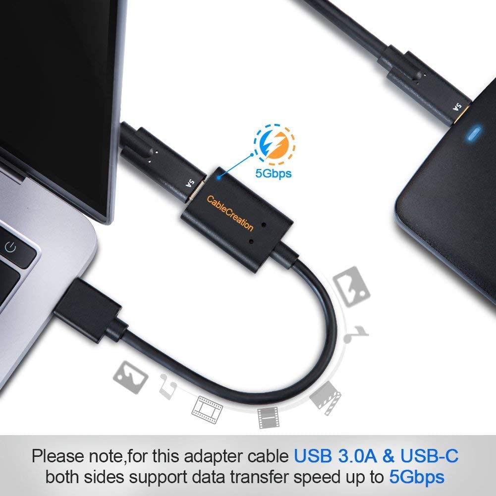 CableCreation USB 3.1 USB C Female to USB Male Adapter 5Gbps USB to USB C Adapter, USB A to USB C Adapter Female USB C Adapter for Laptops Logitech StreamCam, etc
