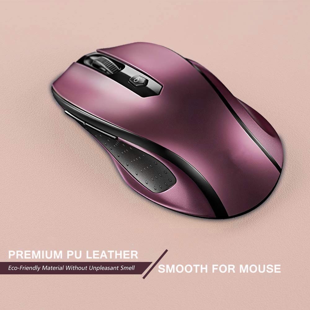Desk Pad Protector Office Desk Mat, BUBM Waterproof PU Leather Desk Writing Mat Laptop Large Mouse Pad Desk Blotters Desk Decor for Office Home, 35.4" x 17" Pink