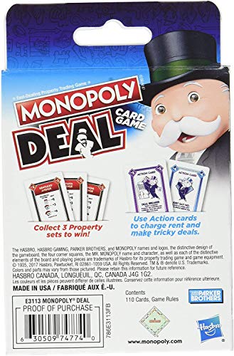 Monopoly Deal Classic Blue 2-Pack - Hasbro Card Game Deck - 110 Playing Cards